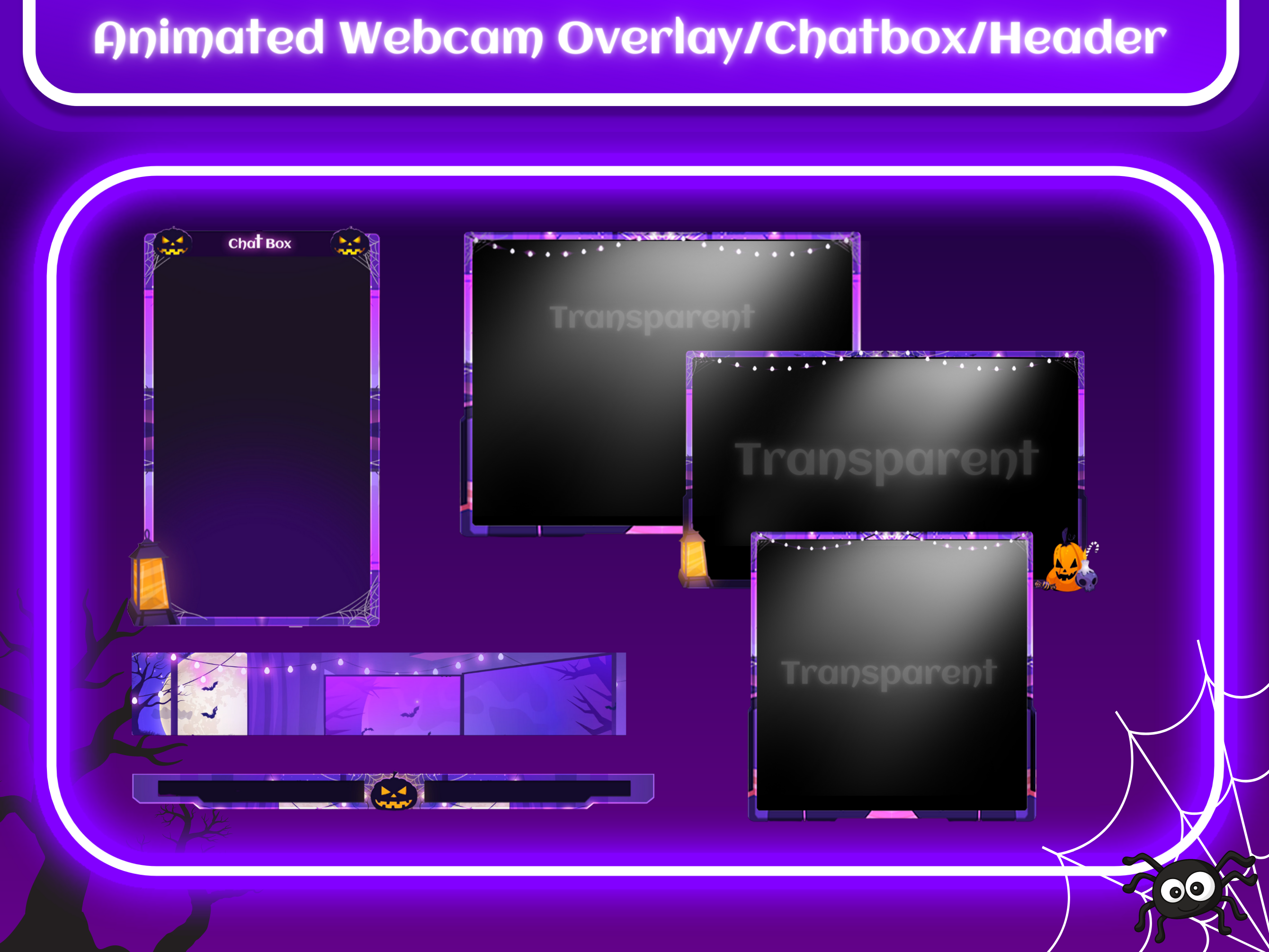 Stream Overlay | Cute Spooky Graveyard | Animated Streaming Package ...