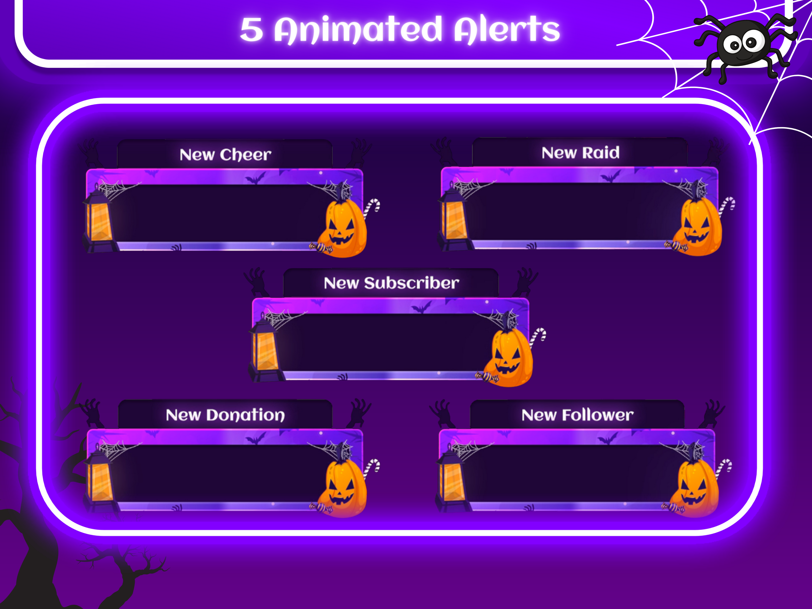 Stream Overlay | Cute Spooky Graveyard | Animated Streaming Package ...