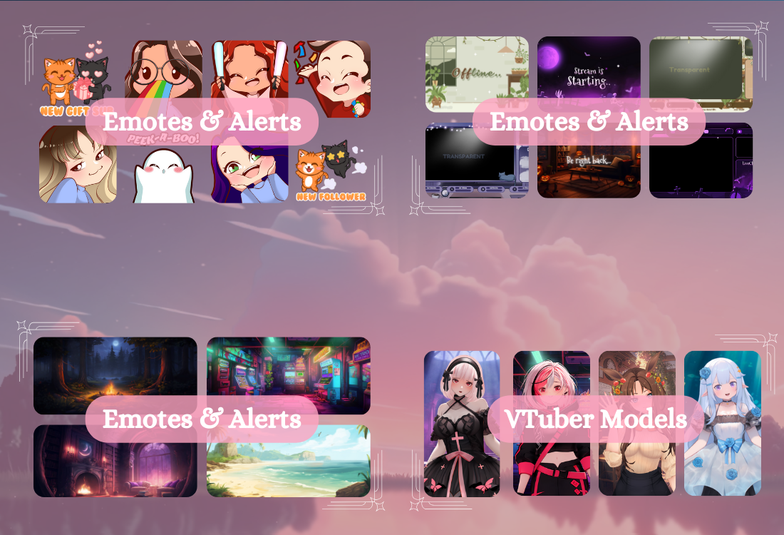 Cute streaming assets for Twitch, OBS and more – Cute Cake Design