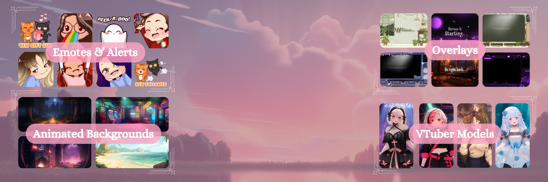 Cute streaming assets for Twitch, OBS and more – Cute Cake Design