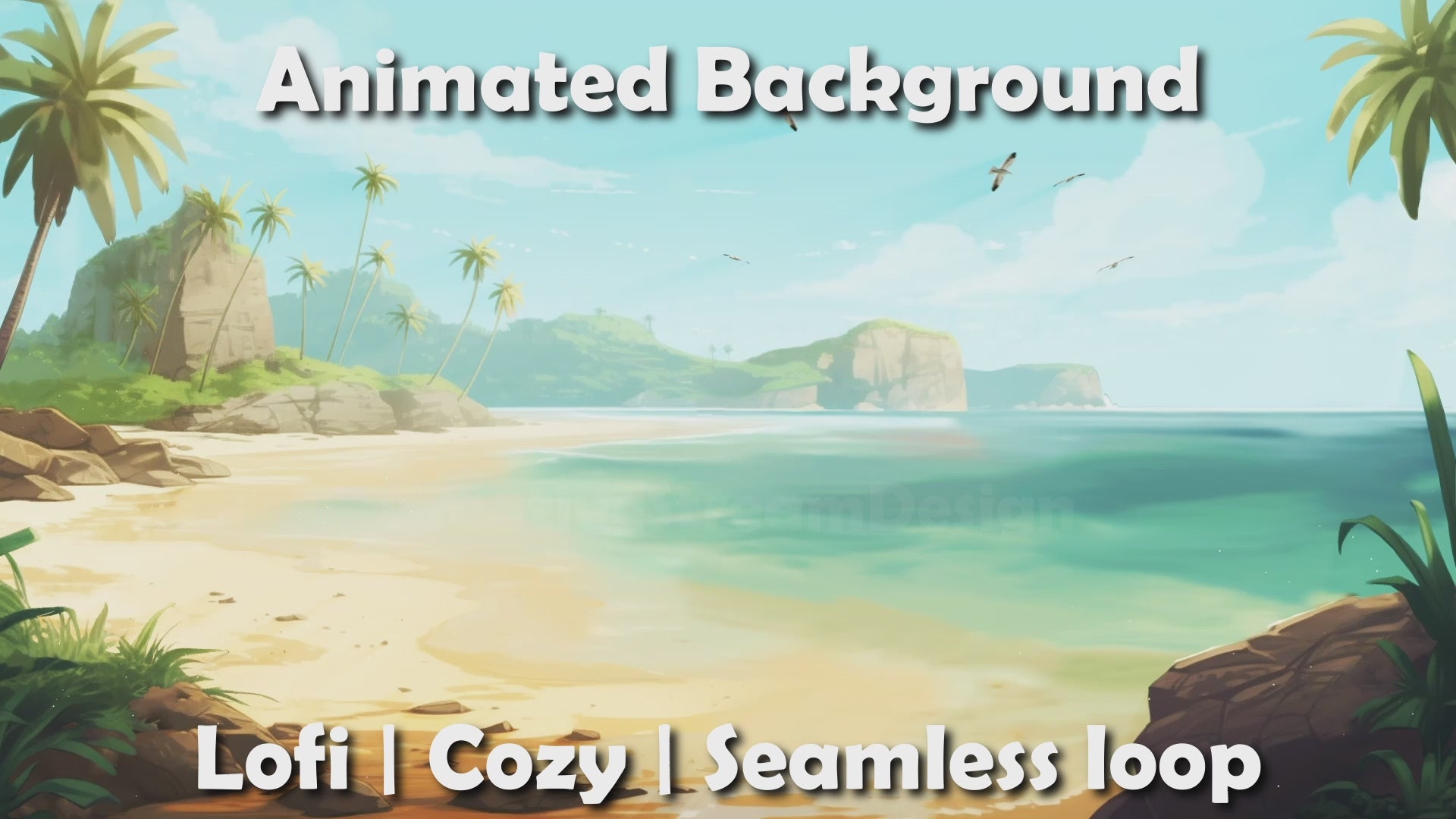 Animated Background | Beach Day | Twitch, Youtube, vTuber, Streaming ...