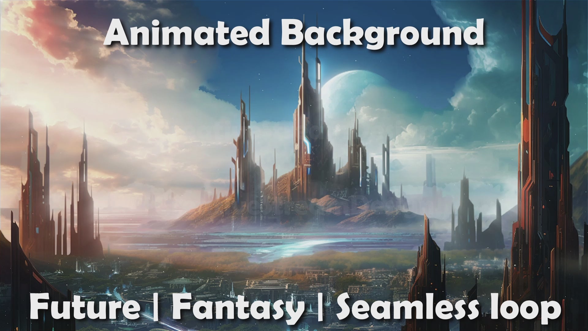 Animated Background | Futuristic Landscape | Twitch, Youtube, vTuber ...