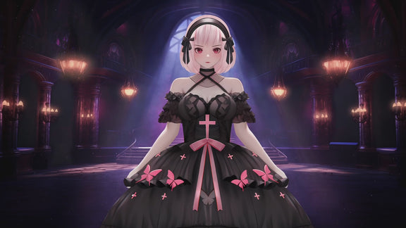 VTuber Gina, the Gothic Girl with 5 emotions & 2 toggles – Cute Cake Design