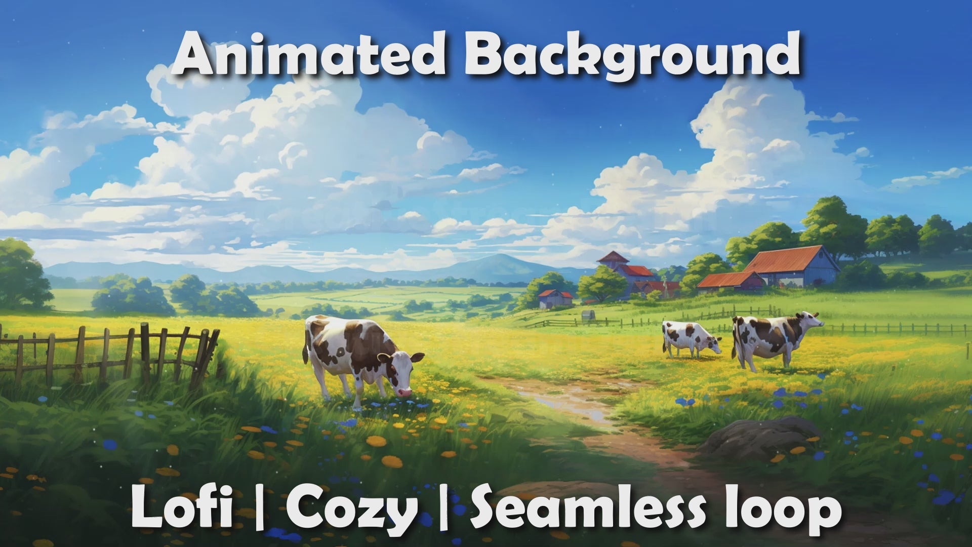 Animated Background | Cow Farm | Twitch, Youtube, vTuber, Streaming, O ...