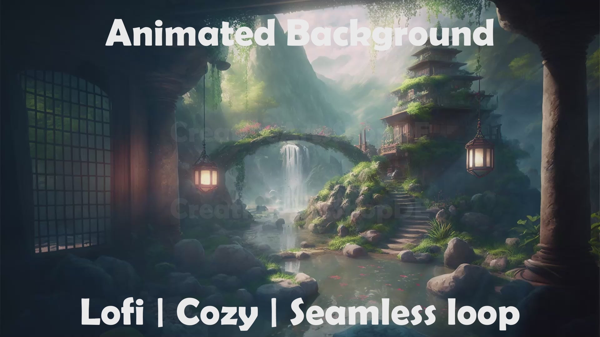 Animated Background | Japanese Mountain Temple | Twitch, Youtube, vTub ...