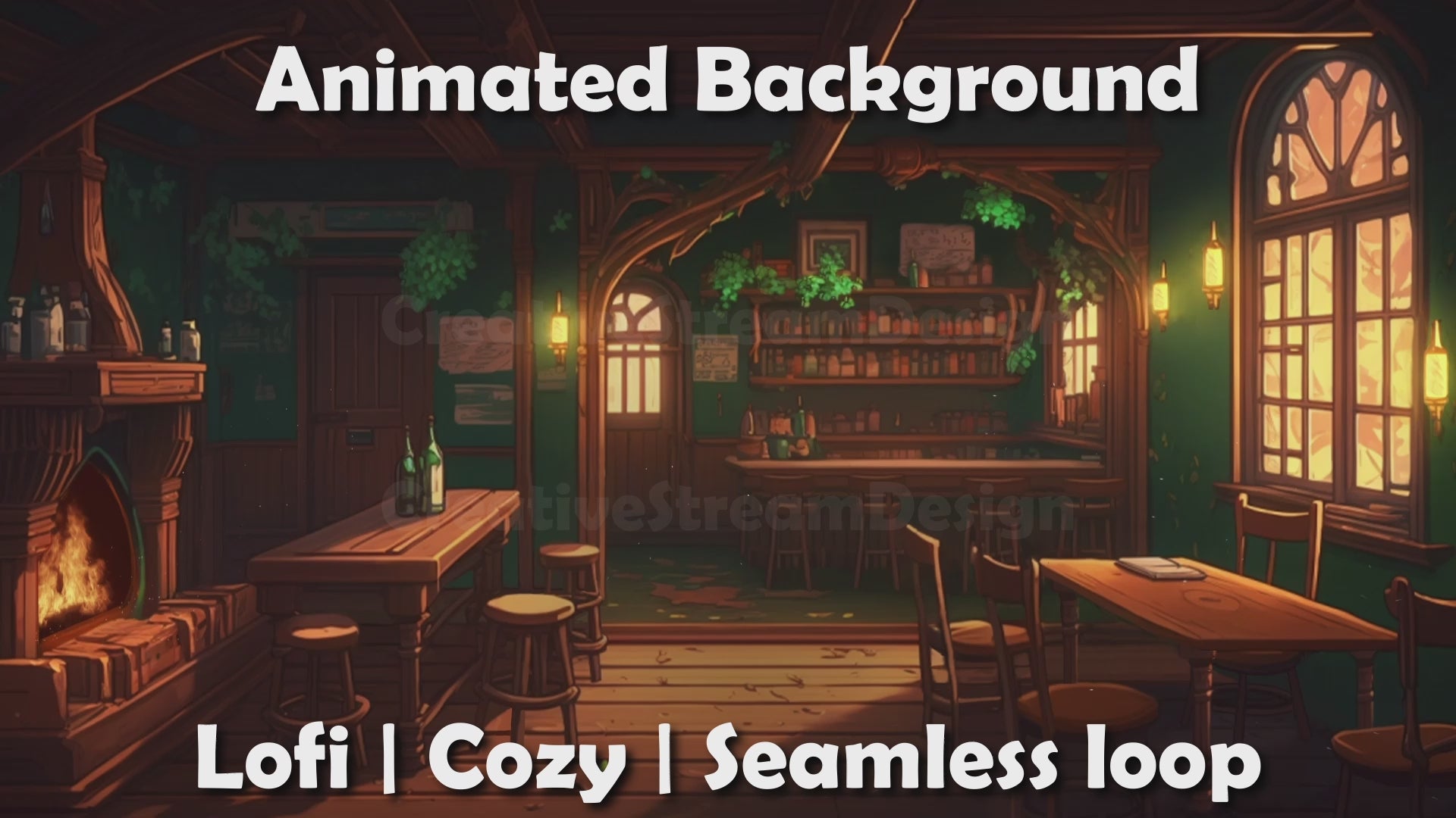 Animated Background | Cozy Tavern | Twitch, Youtube, vTuber, Streaming ...