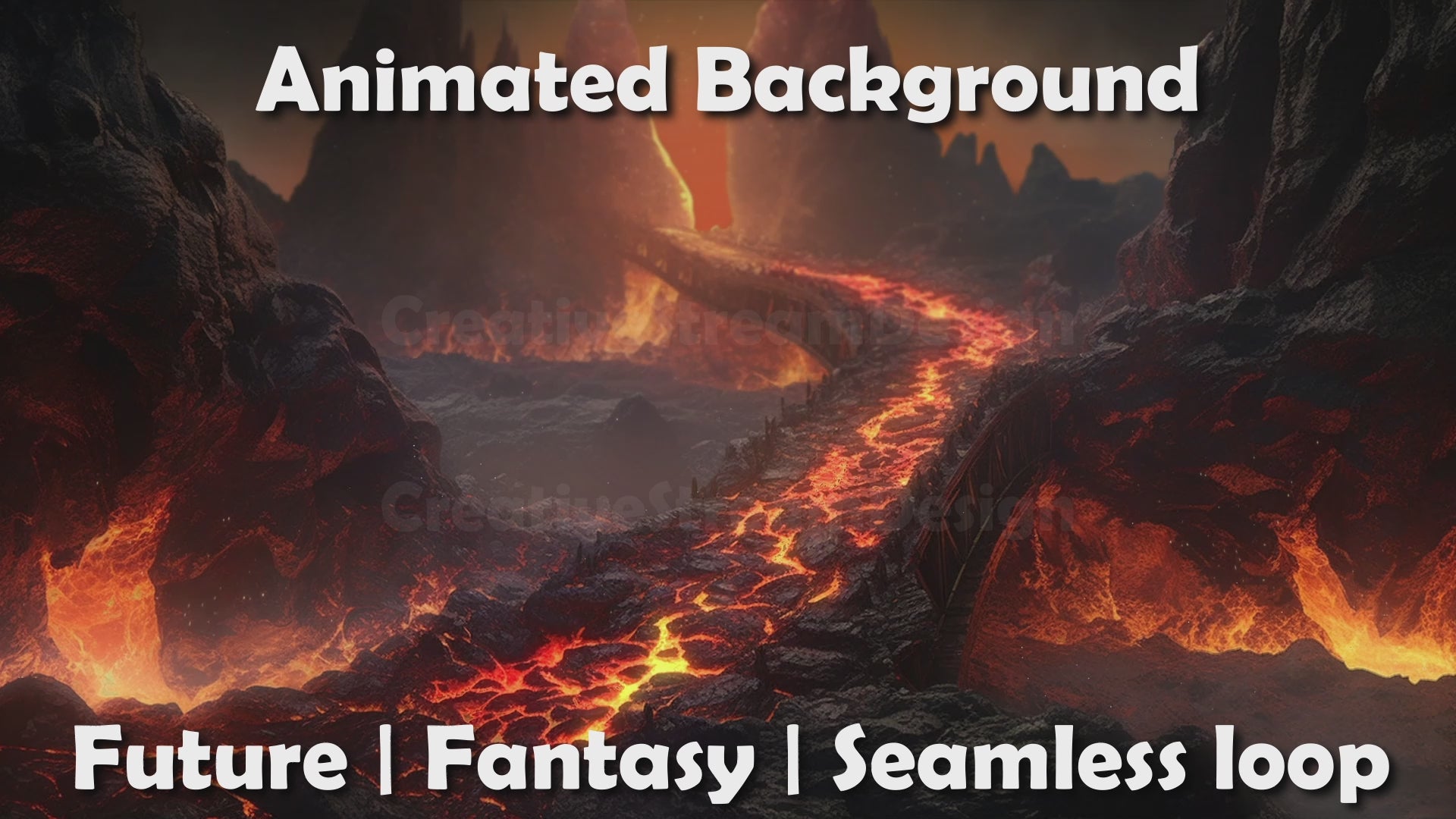 Animated Background | Lava Bridge To Hell | Twitch, Youtube, vTuber, S ...