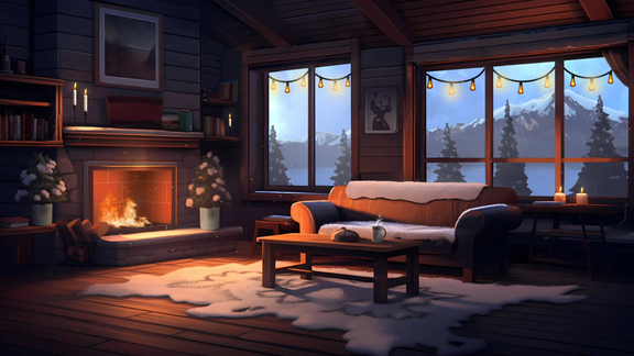 ANIMATED BACKGROUND | Cozy Winter Cabin | Lofi Cozy Ambience Looped Vt ...